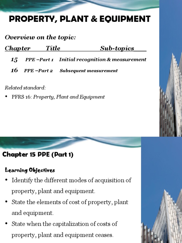 CHAPTER 15 PPE (PART 1) - Reviewer - For Distribution PDF | PDF | Fixed Asset | Cost