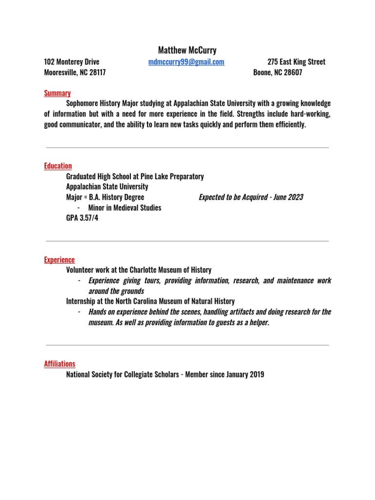RC 2001 Resume 2 | PDF