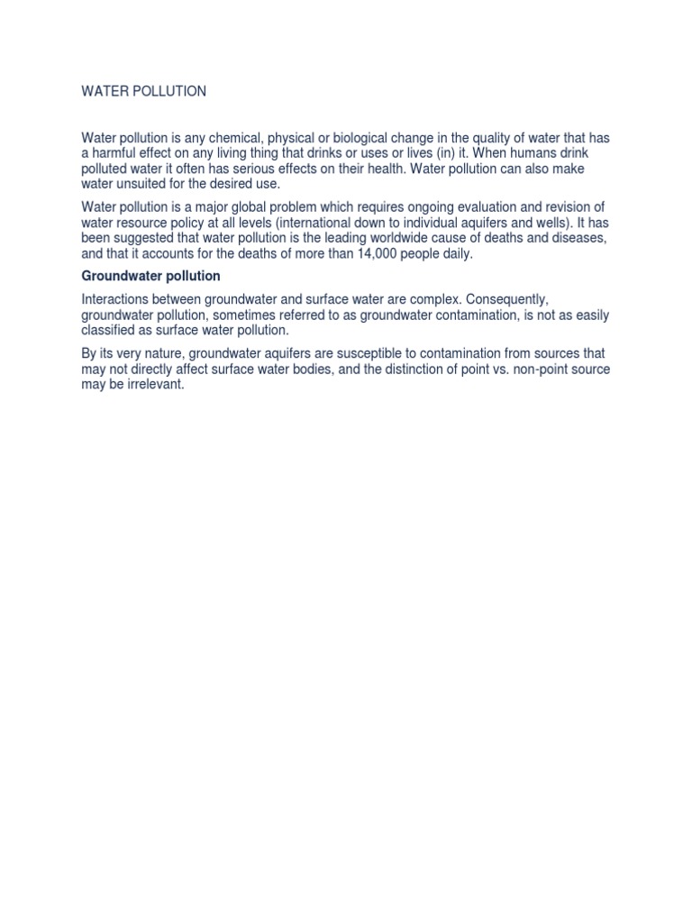 Water Pollution | PDF | Green Building | Buoyancy