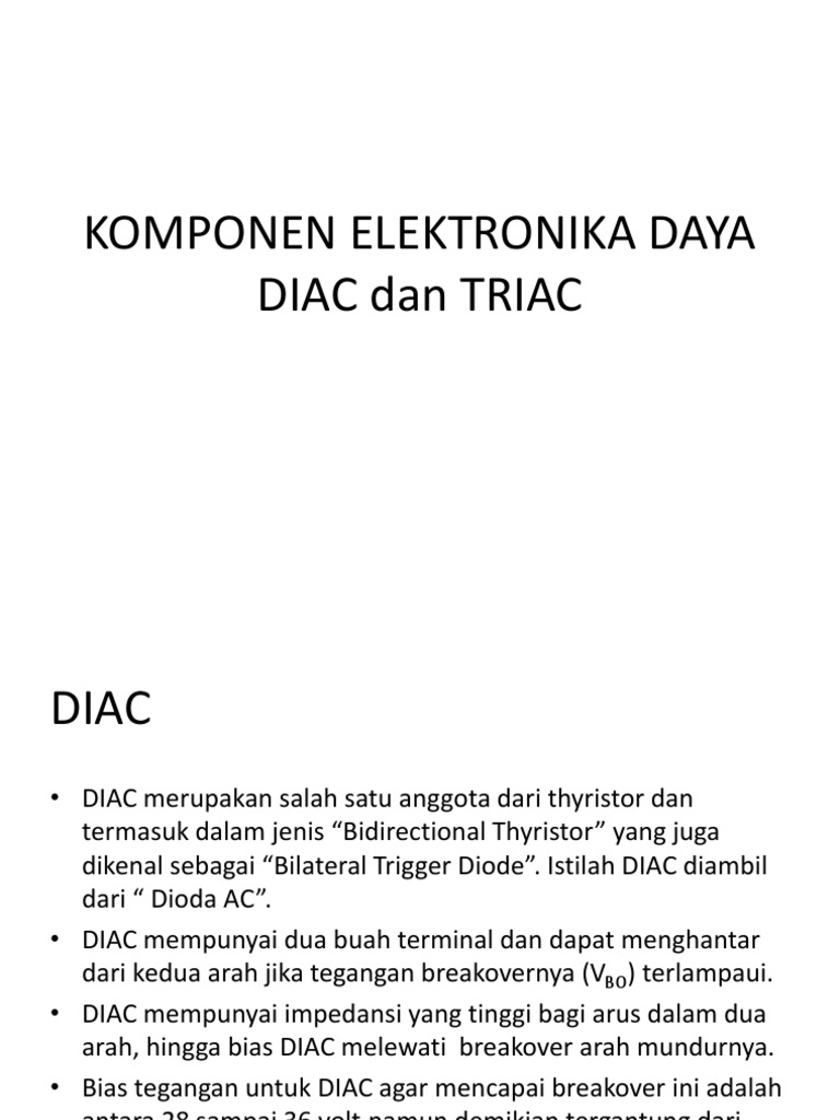 Komponen DIAC dan TRIAC dalam Elektronika | PDF | Sains & Matematika