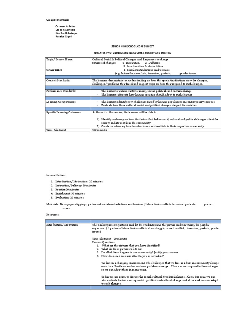 UCSP Learning Plan | PDF | Constructivism (Philosophy Of Education) | Learning
