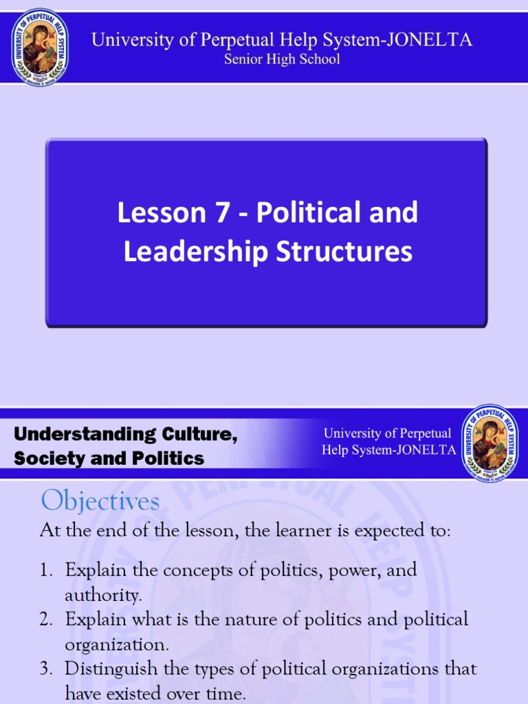 UCSP - Lesson07 - Political and Leadership Structures | PDF | Charisma ...