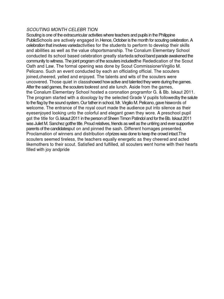 Scouting Month Celebr Tion | PDF | Wellness