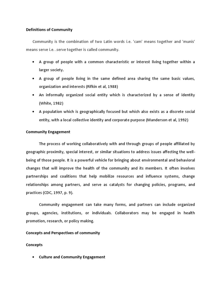 Community Engagement | PDF | Community | Social Group