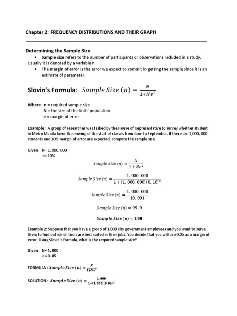 Determining Sample Size: An Analysis of Slovin's Formula for ...