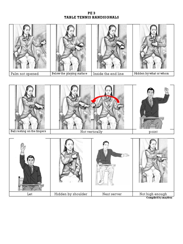 Table Tennis Hand Signals Explained | PDF