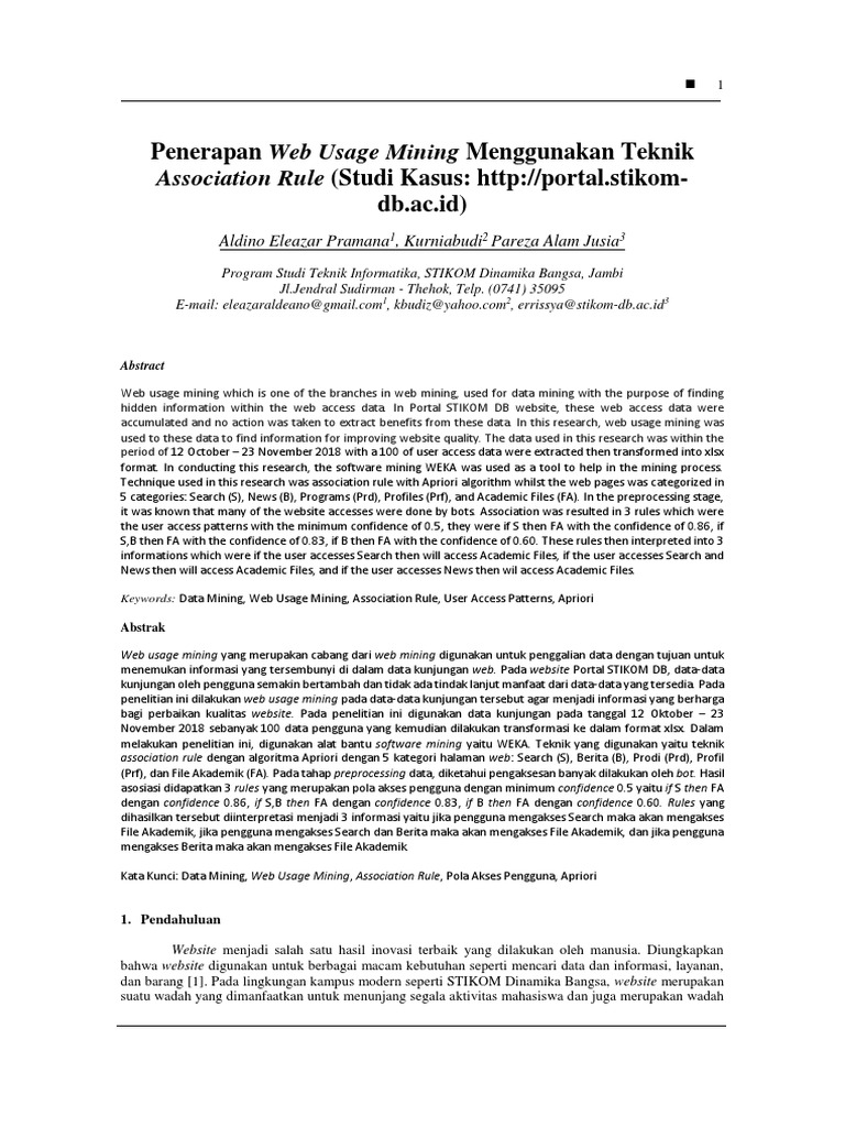 Web Usage Mining Pdf Applied Mathematics Artificial Intelligence