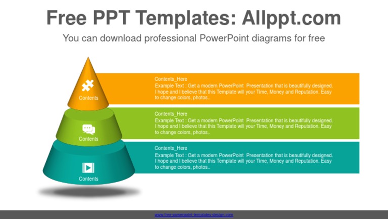 3 Stages Pyramid PowerPoint Diagram Template | PDF