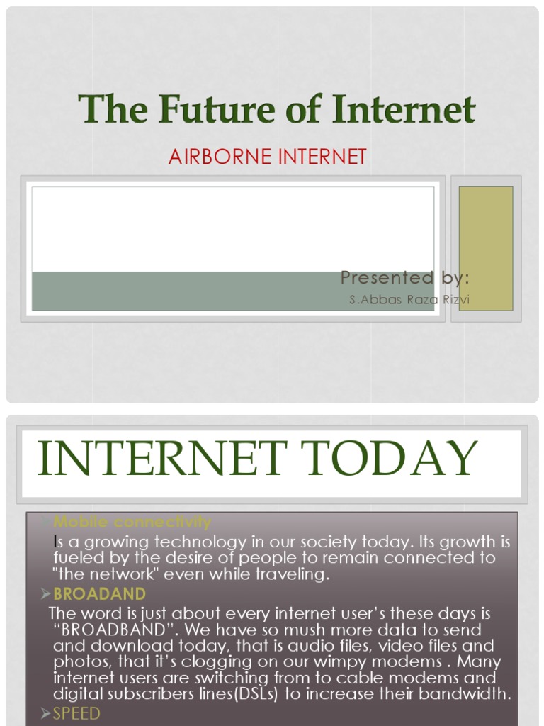 Airborne Internet Presentation | PDF | Internet Access | Digital ...