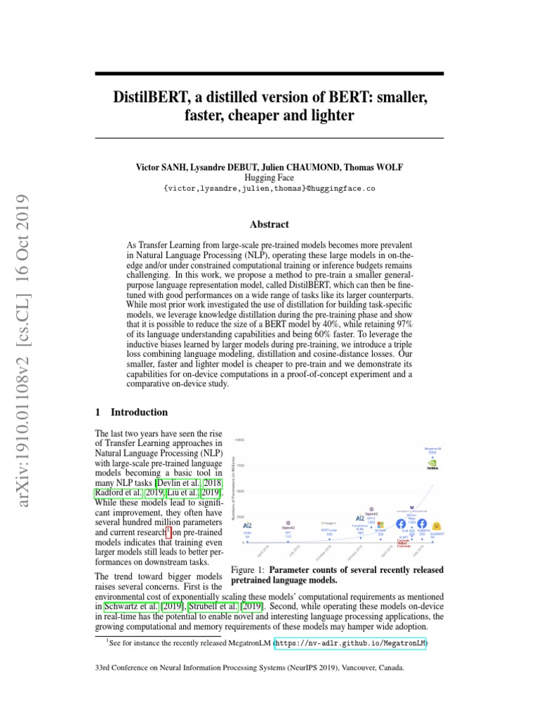 DistilBERT: Efficient BERT Distillation | PDF | Linear Algebra ...