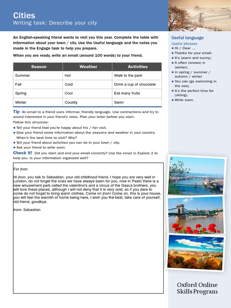 Cities: Writing Task: Describe Your City | PDF