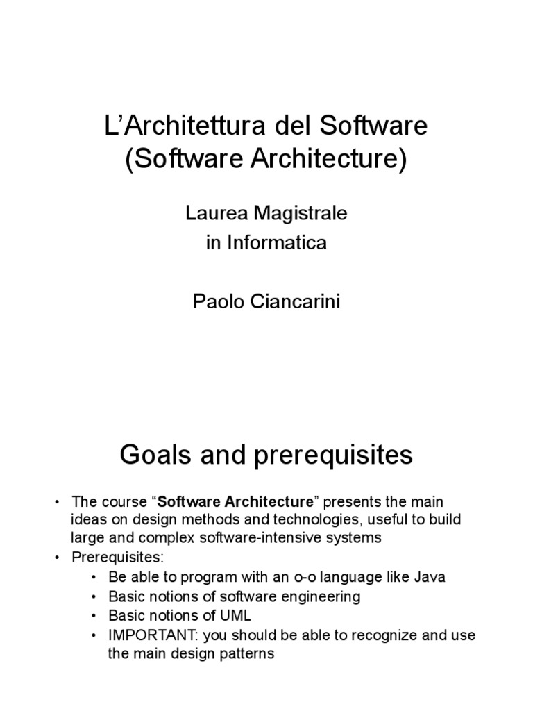 Architettura Del Software | PDF | Software Architecture | Software ...