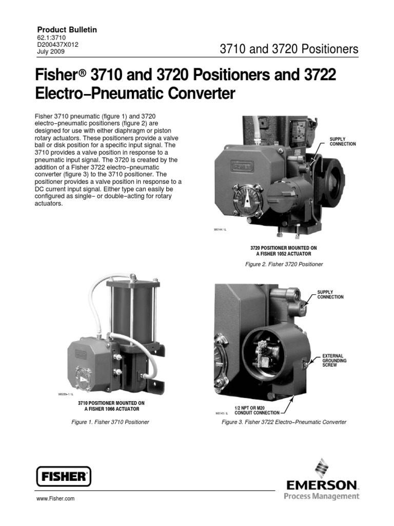 Product Bulletin: Fisher 3710 and 3720 Positioners - Technical ...