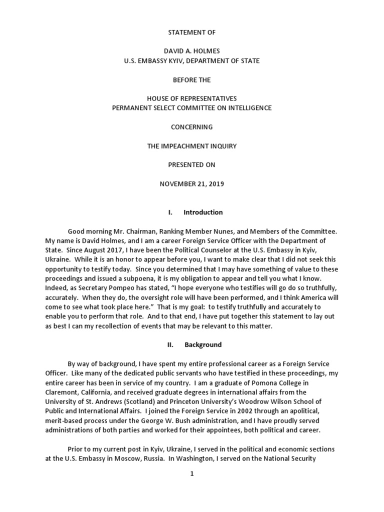 David Holmes Opening Statement | PDF | Rudy Giuliani | Donald Trump