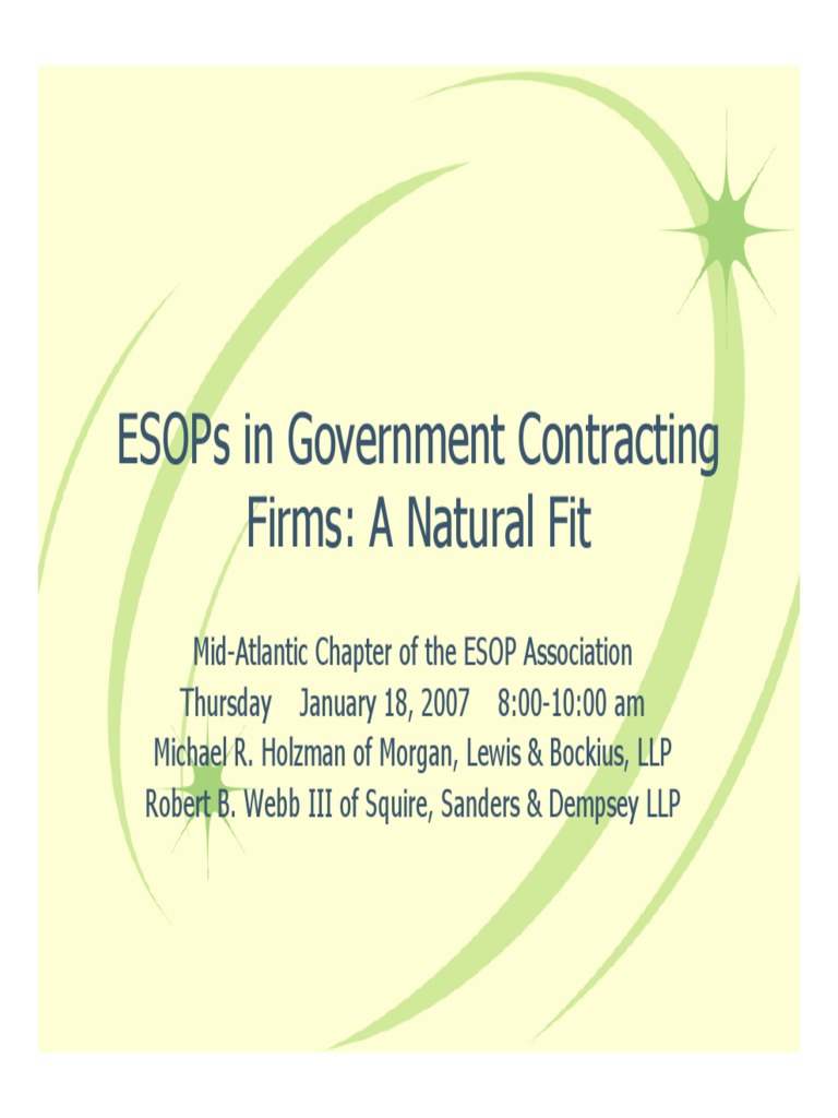 Esops in Government Contracting Firms: A Natural Fit | PDF | Stocks | Board Of Directors