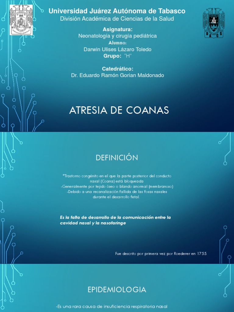 Atresia de Coanas | PDF | Especialidades Medicas | Medicina CLINICA