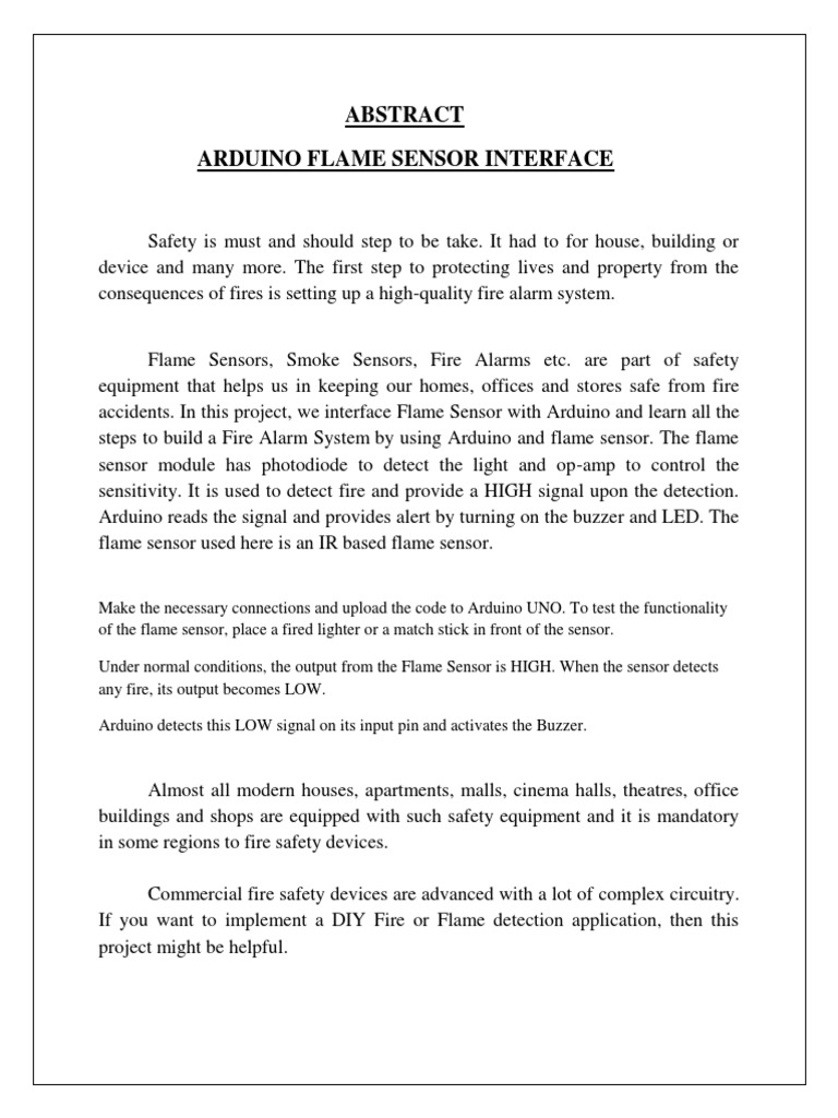 Arduino Flame Sensor Interface | PDF