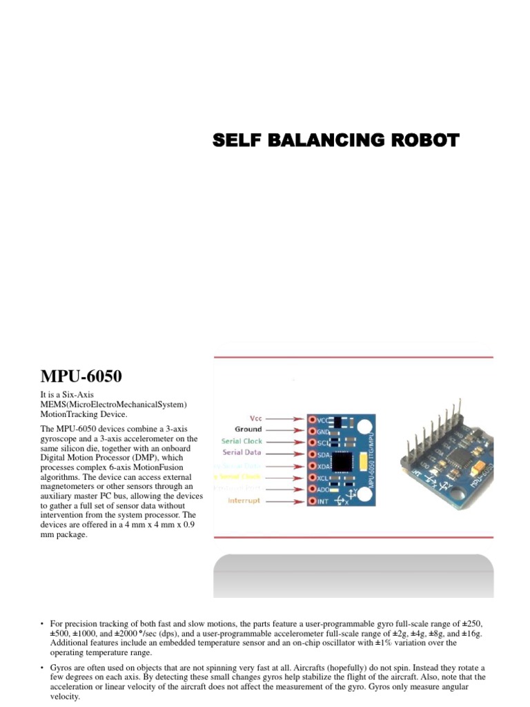 Self Balancing Robot | PDF | Gyroscope | Accelerometer