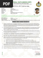 NYSC Final Clearance Letter Sample | PDF