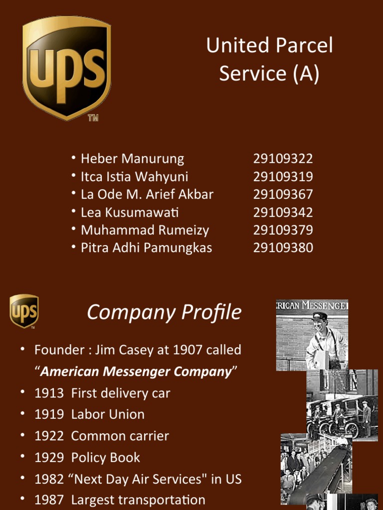 United Parcel Service Company Overview | PDF | United Parcel Service ...