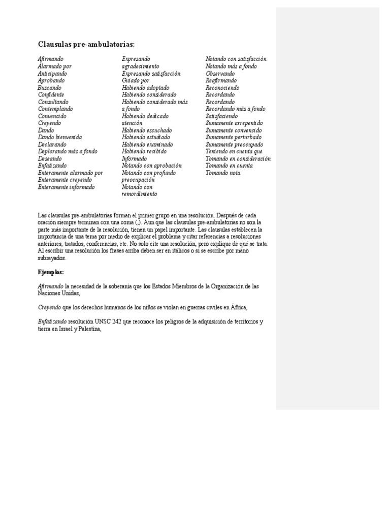 Cláusulas Ambulatorias y Operativas Del Proyecto de Resolución PDF ...