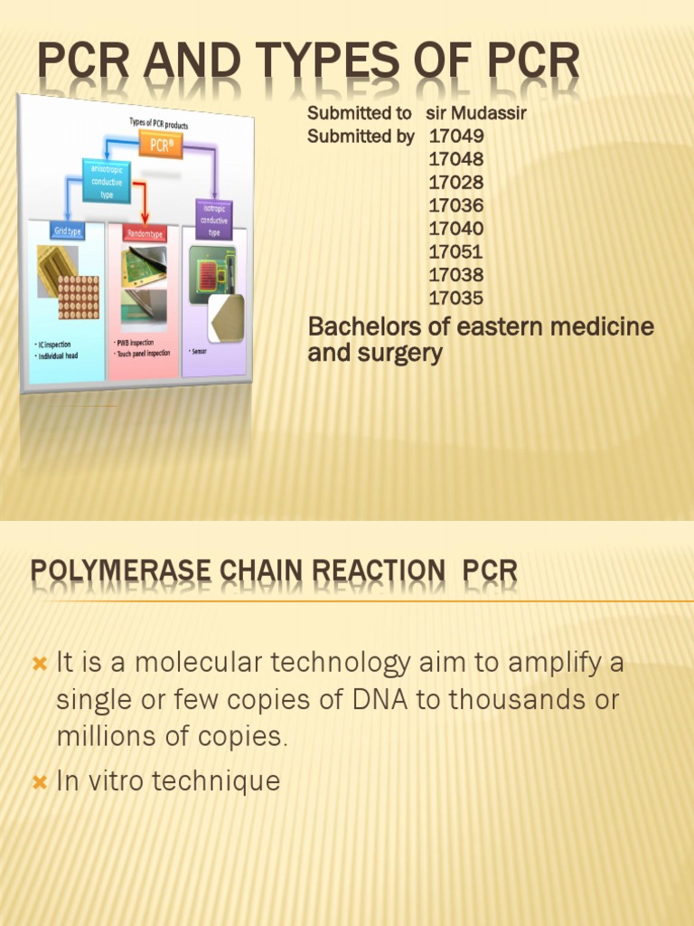 Types and Applications of PCR Techniques | PDF | Polymerase Chain ...