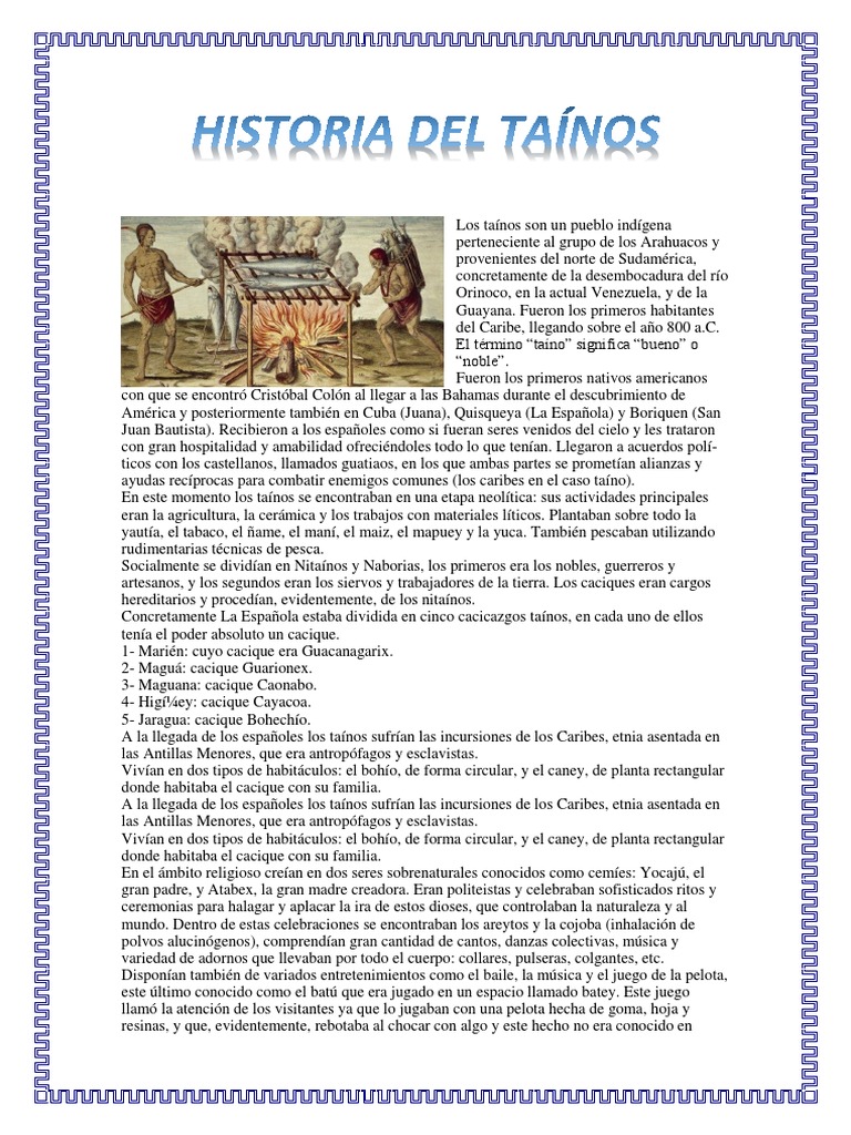 Historia y cultura de los taínos | PDF | Pueblos Indígenas de las ...