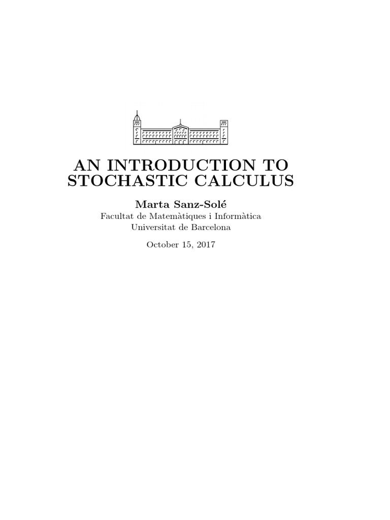 An Introduction To Stochastic Calculus | PDF | Stochastic Process ...