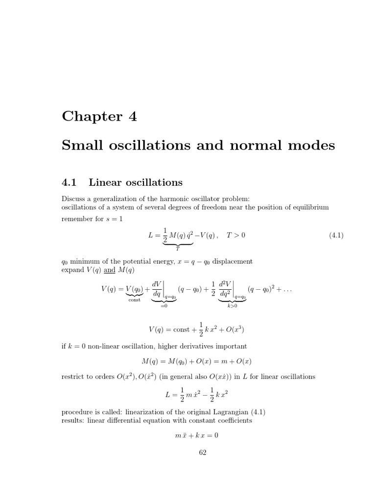 Small Oscillations and Normal Modes | Download Free PDF | Eigenvalues ...
