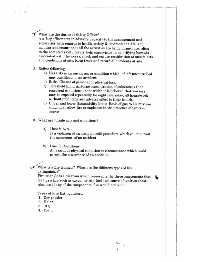 HSE Questions and Answers PDF | PDF