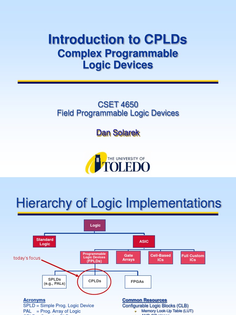 Introduction To CPLDS: Complex Programmable Logic Devices | Download Free PDF | Field ...