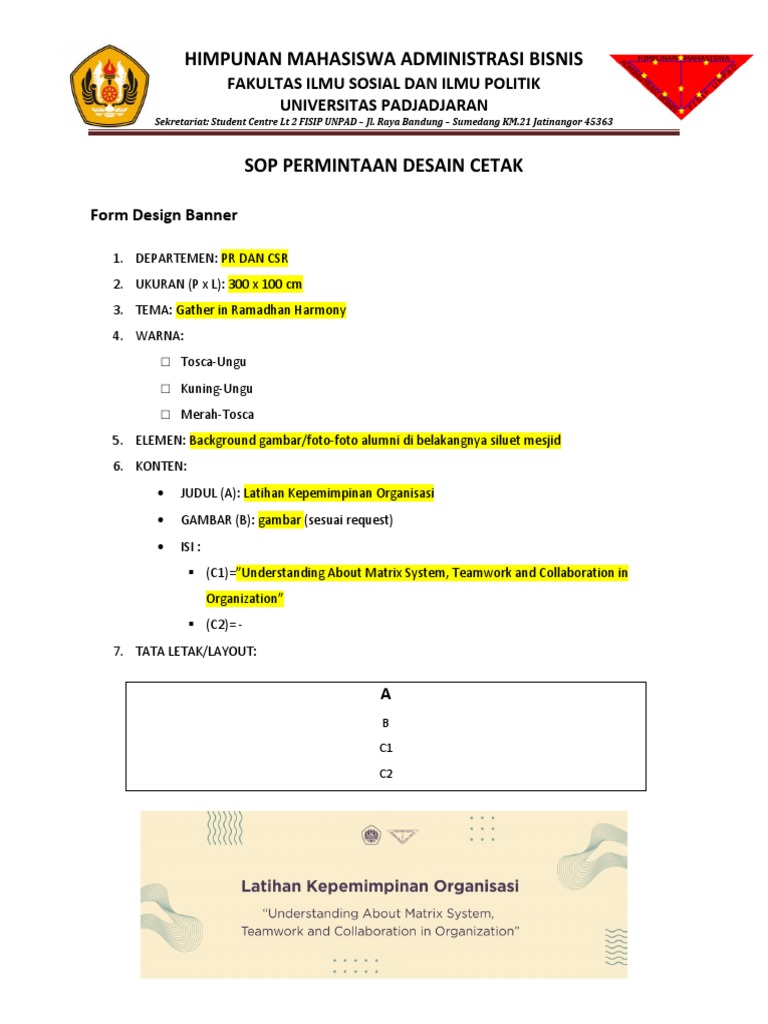 SOP Desain Cetak IT | PDF