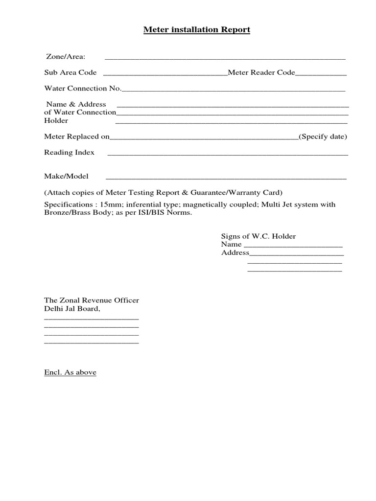 Meter Installation Report PDF | PDF | Business