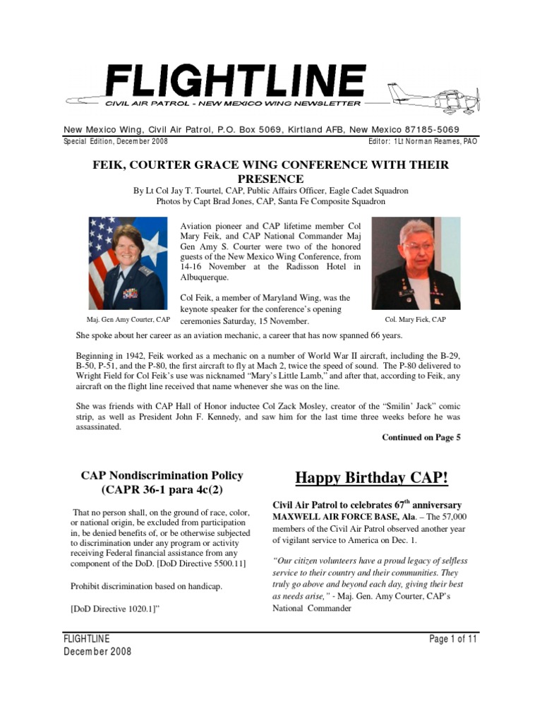 New Mexico Wing - Dec 2008 | PDF | Civil Air Patrol | Aviation