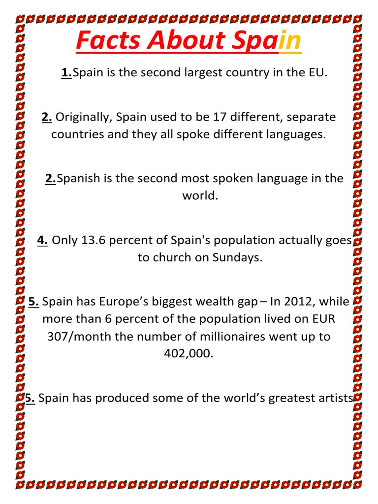 Spain Facts: Culture, Language, and History | PDF