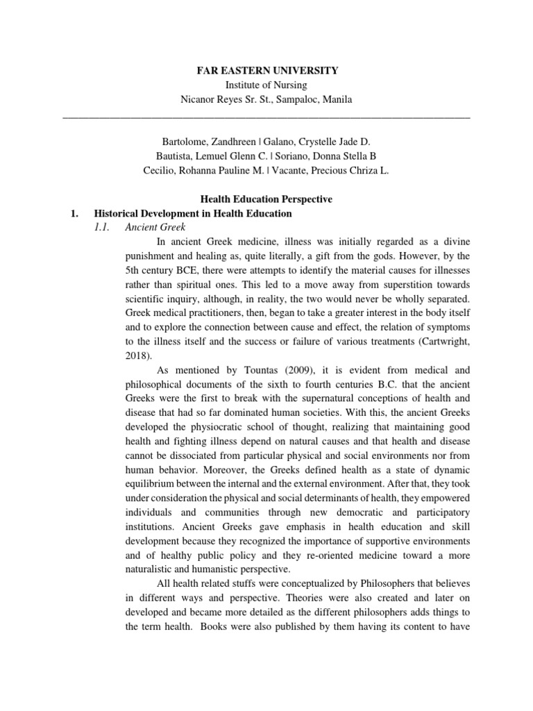 Ancient Foundations of Health Education: Tracing the Historical ...