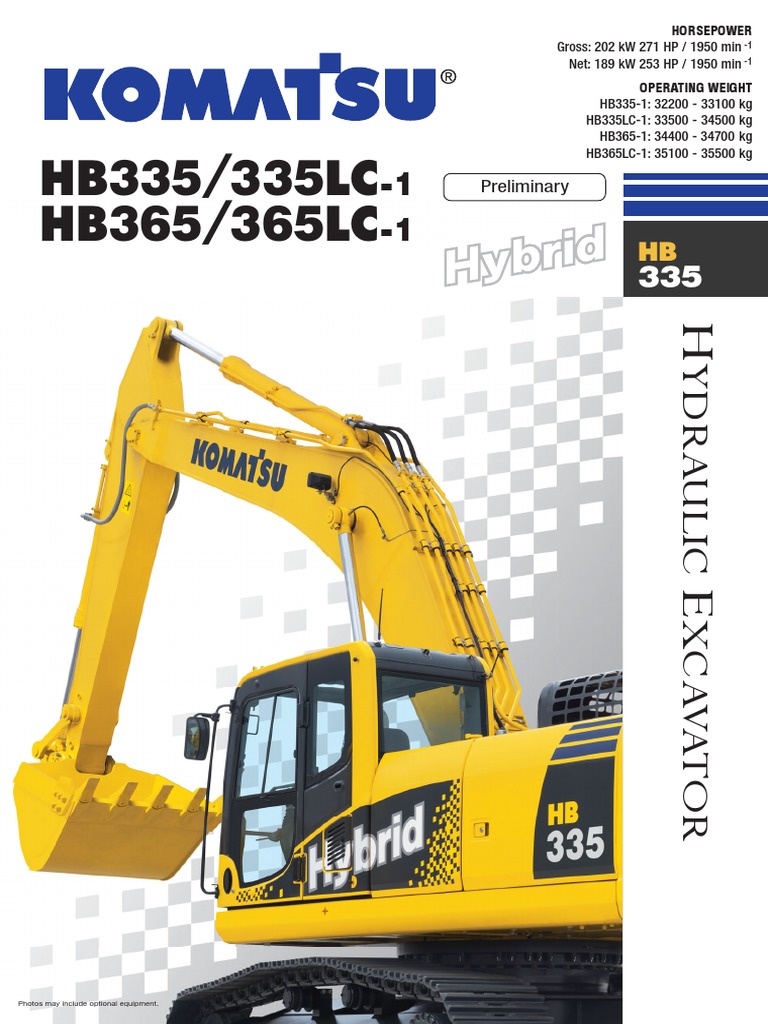 HB335/335LC HB365/365LC: Preliminary | PDF | Horsepower | Hybrid Vehicle
