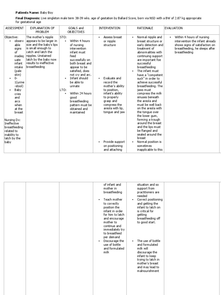 NCP 1 | PDF | Breastfeeding | Women's Health