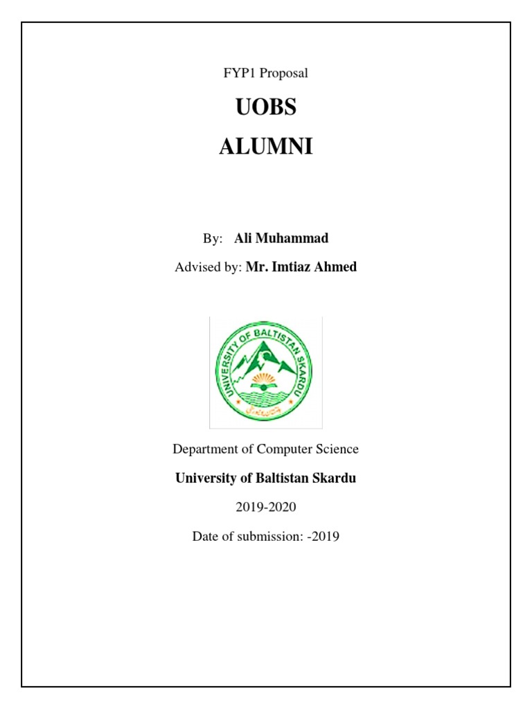 FYP Proposal Alumni System of UOBS | PDF | Web Application | World Wide Web