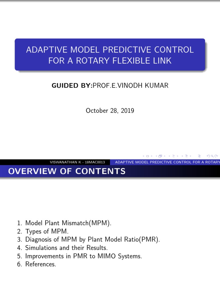Adaptive Model Predictive Control For A Rotary Flexible Link Pdf