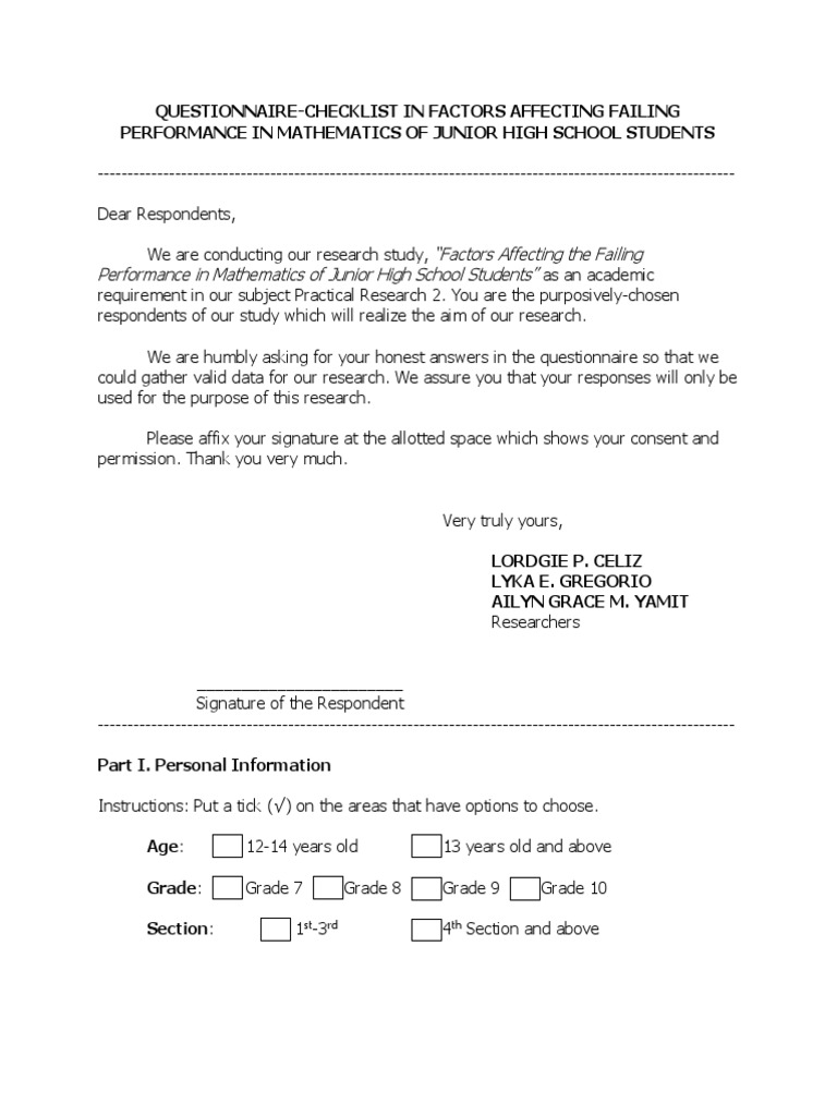 QUESTIONNAIRE For Inday's Research | PDF | Learning | Behavior Modification