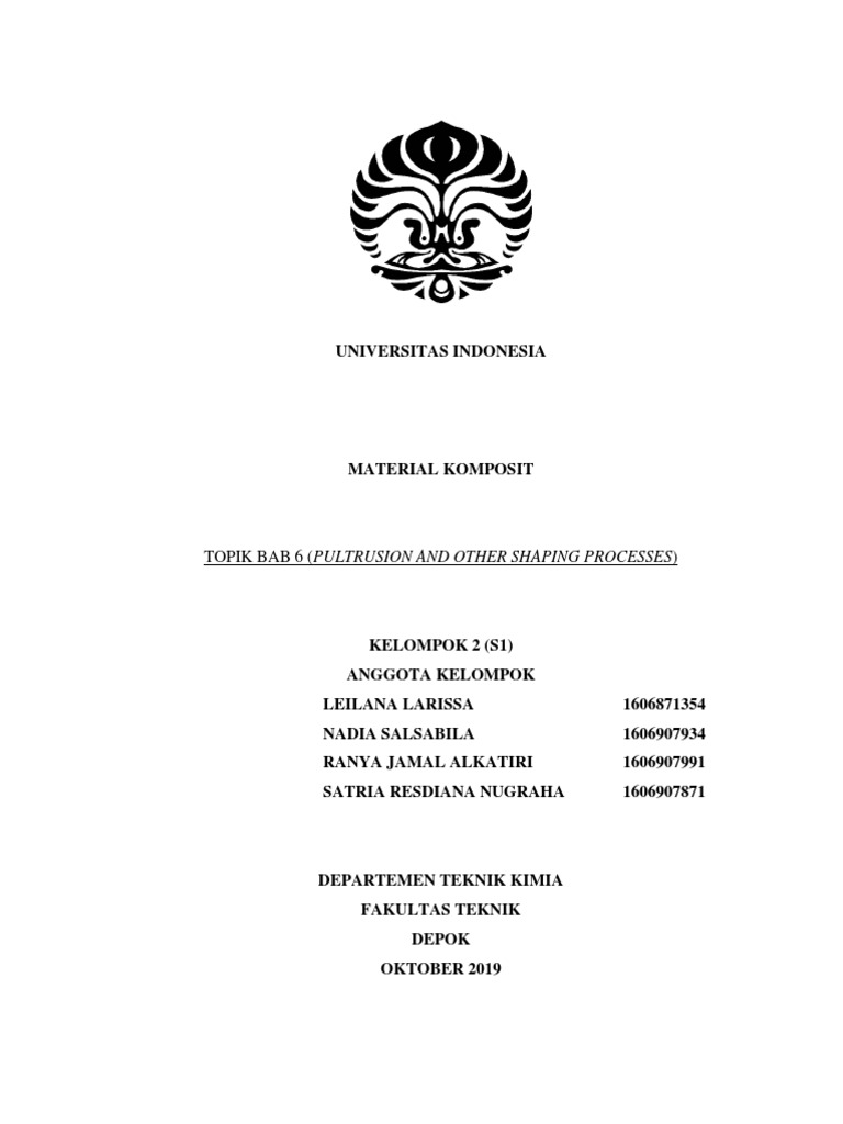 Proses Pultrusi dalam Material Komposit | PDF