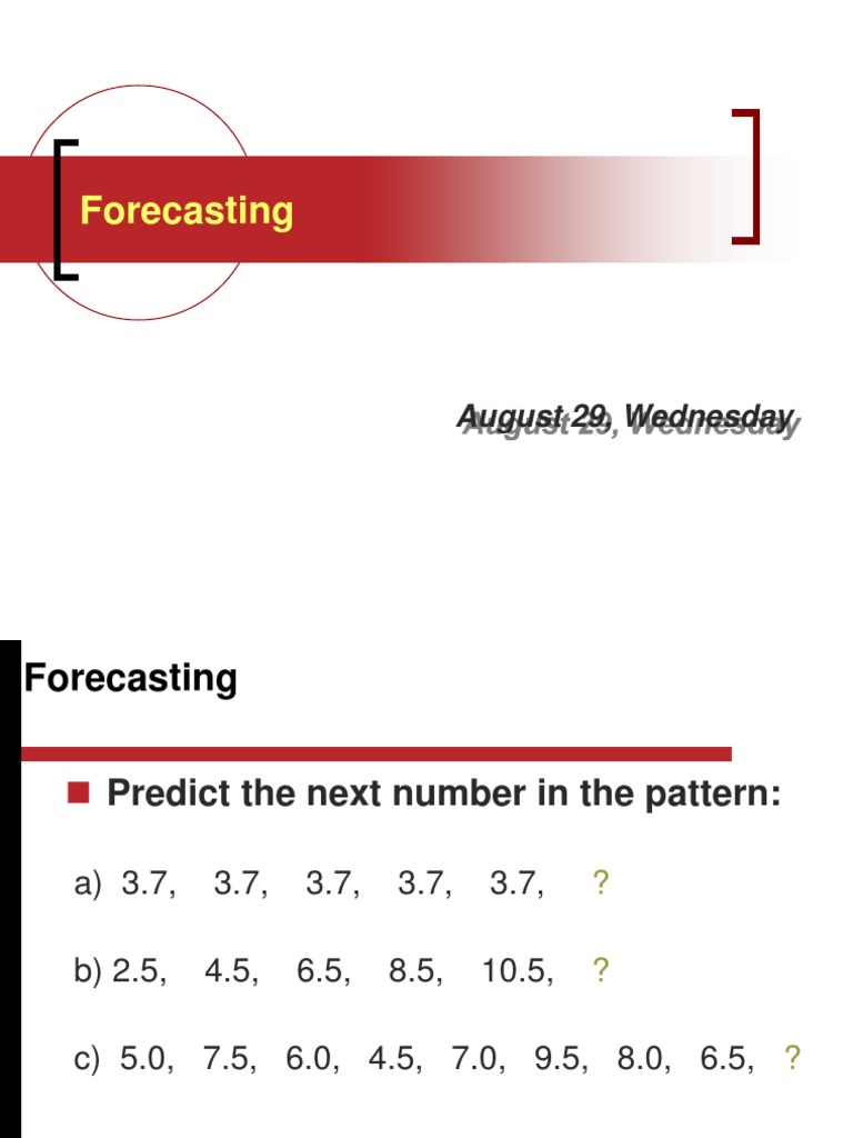 Forecasting Pdf Mean Squared Error Forecasting