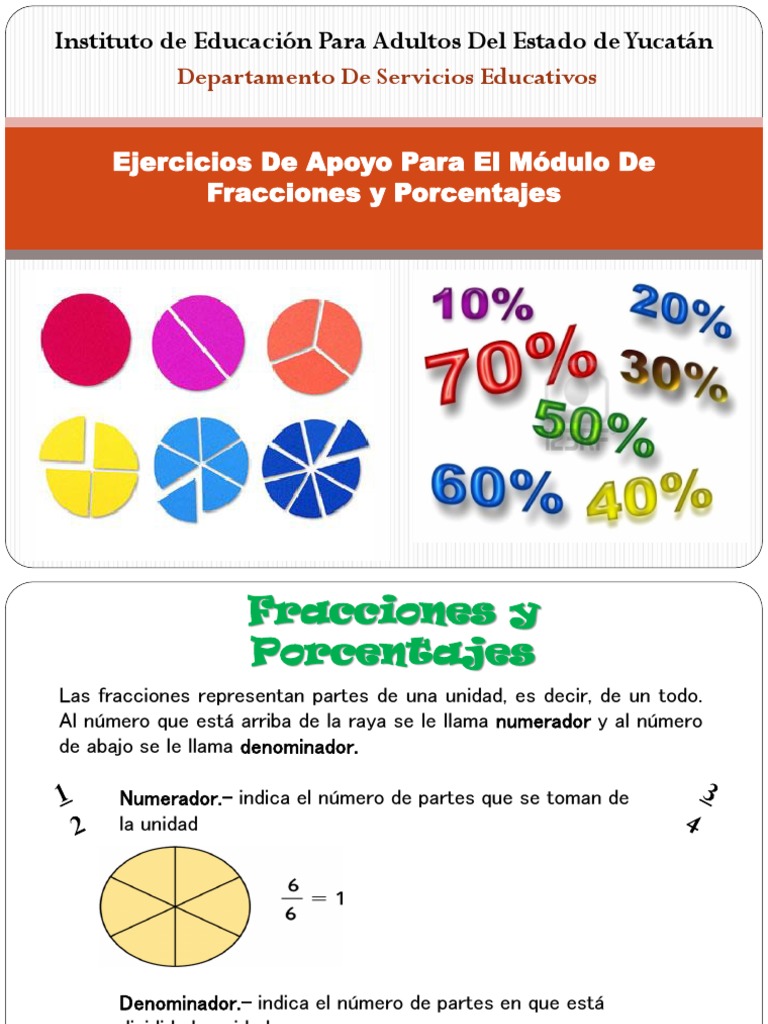 Fracciones y Porcentajes - Temas de Preparatoria. | PDF | Fracción ...