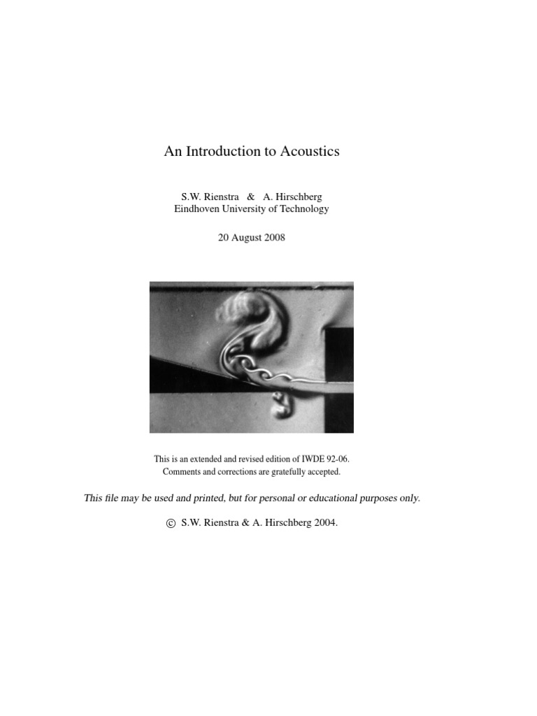 An Introduction To Acoustics | PDF | Fluid Dynamics | Sound