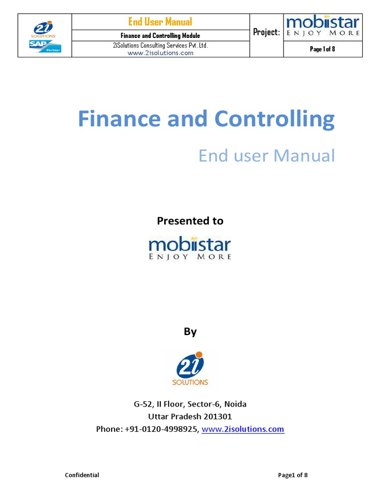 Finance and Controlling: End User Manual | PDF | Cheque | Payments