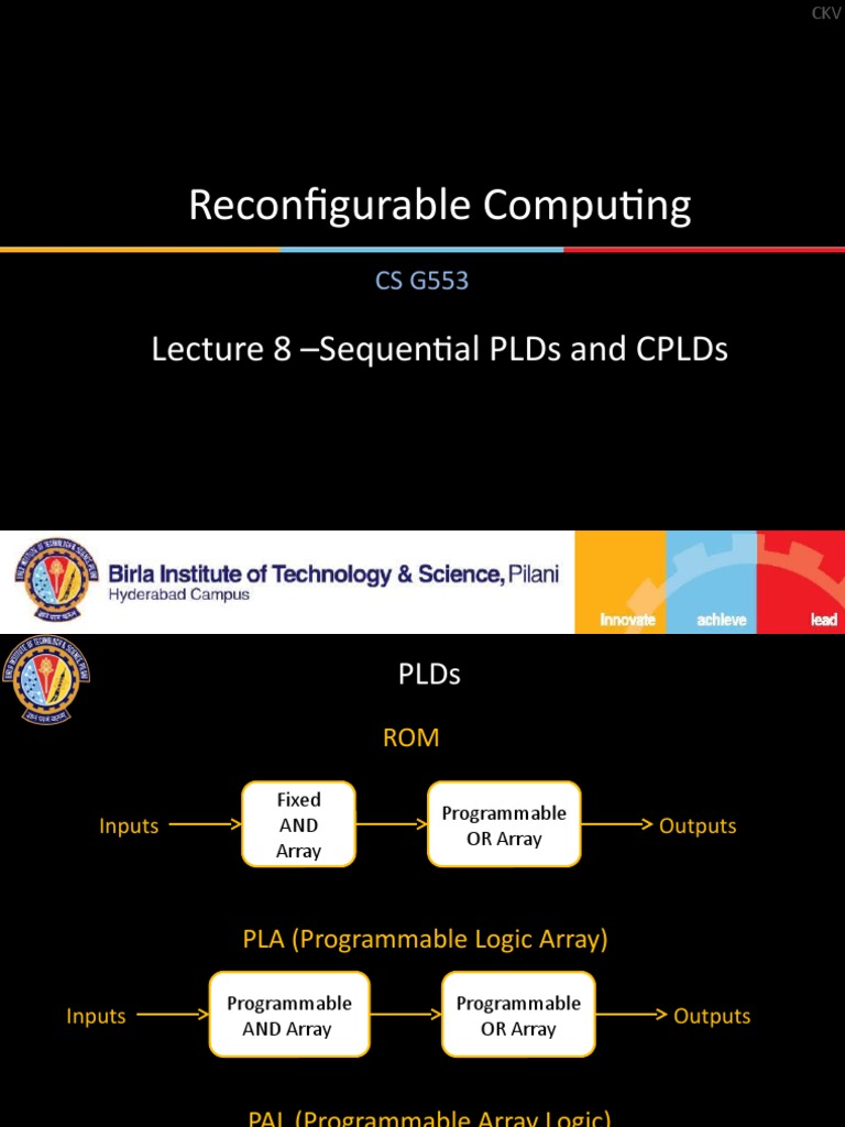 Reconfigurable Computing: Lecture 8 - Sequential Plds and Cplds | PDF | Field Programmable Gate ...