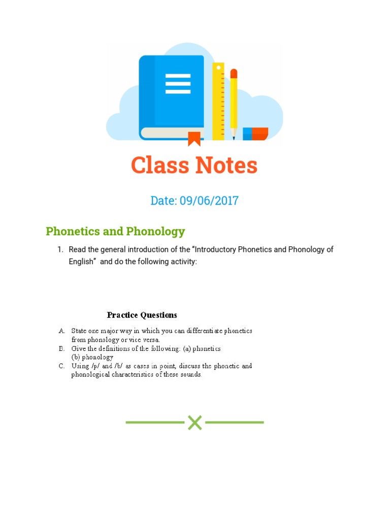 Class Notes: Phonetics and Phonology | PDF