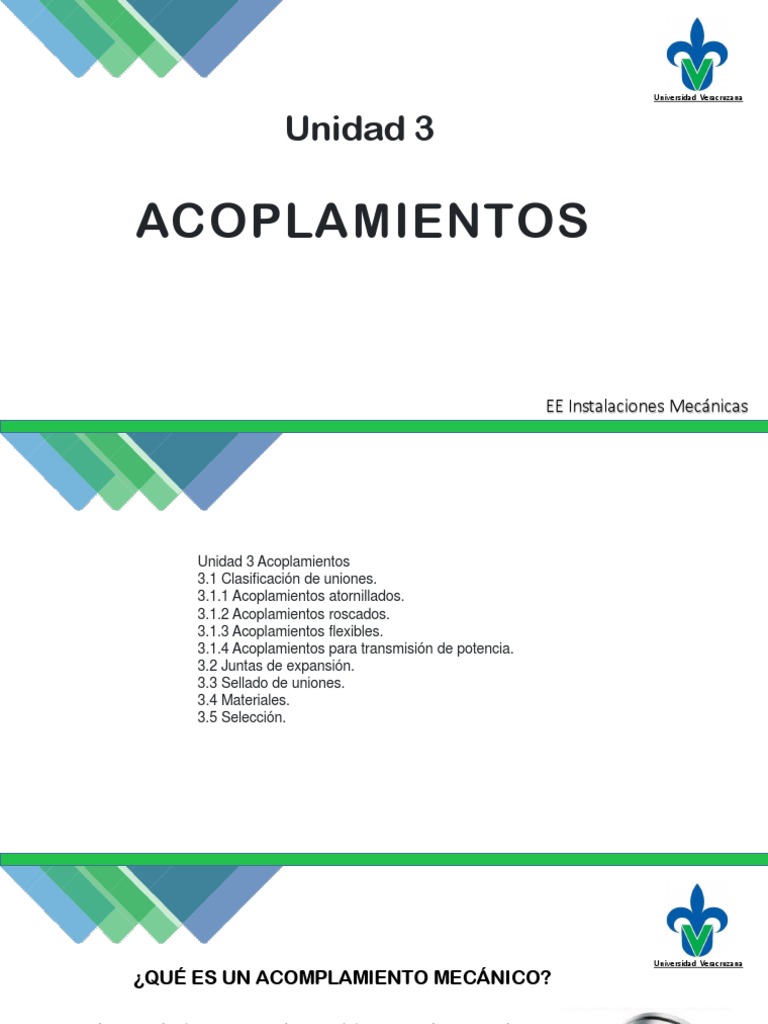 Unidad 3 Acoplamientos PDF | PDF | Engranaje | Lubricante