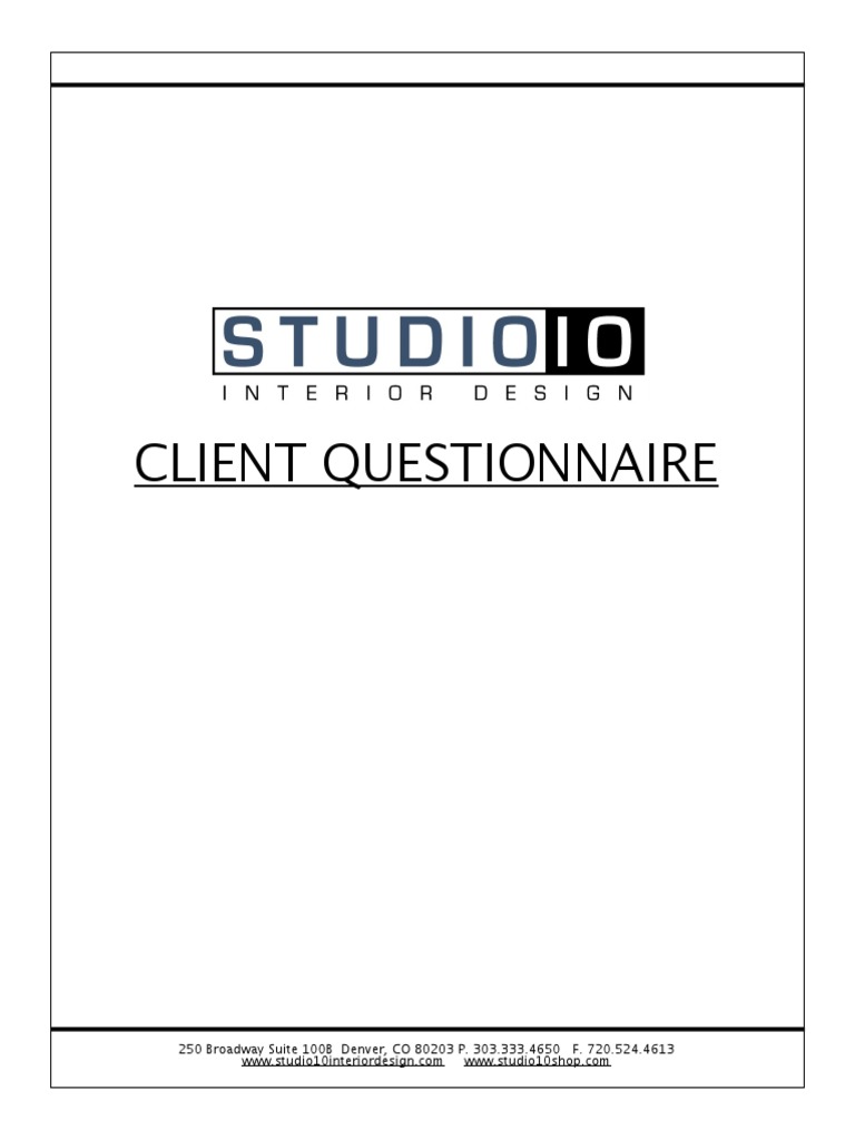 Client Questionnaire | PDF | Buildings And Structures | Queensland ...